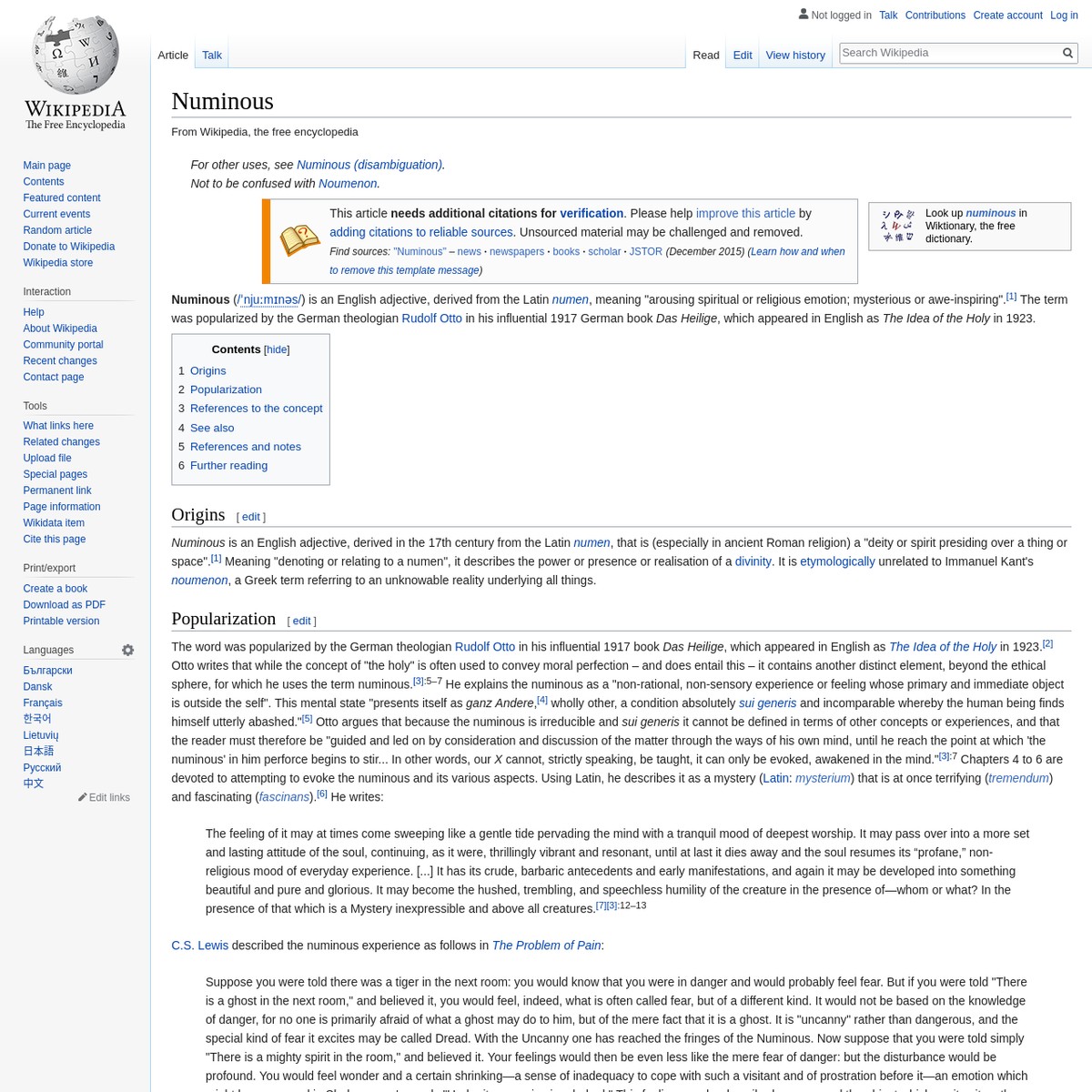 Numinous - Wikipedia — Are.na