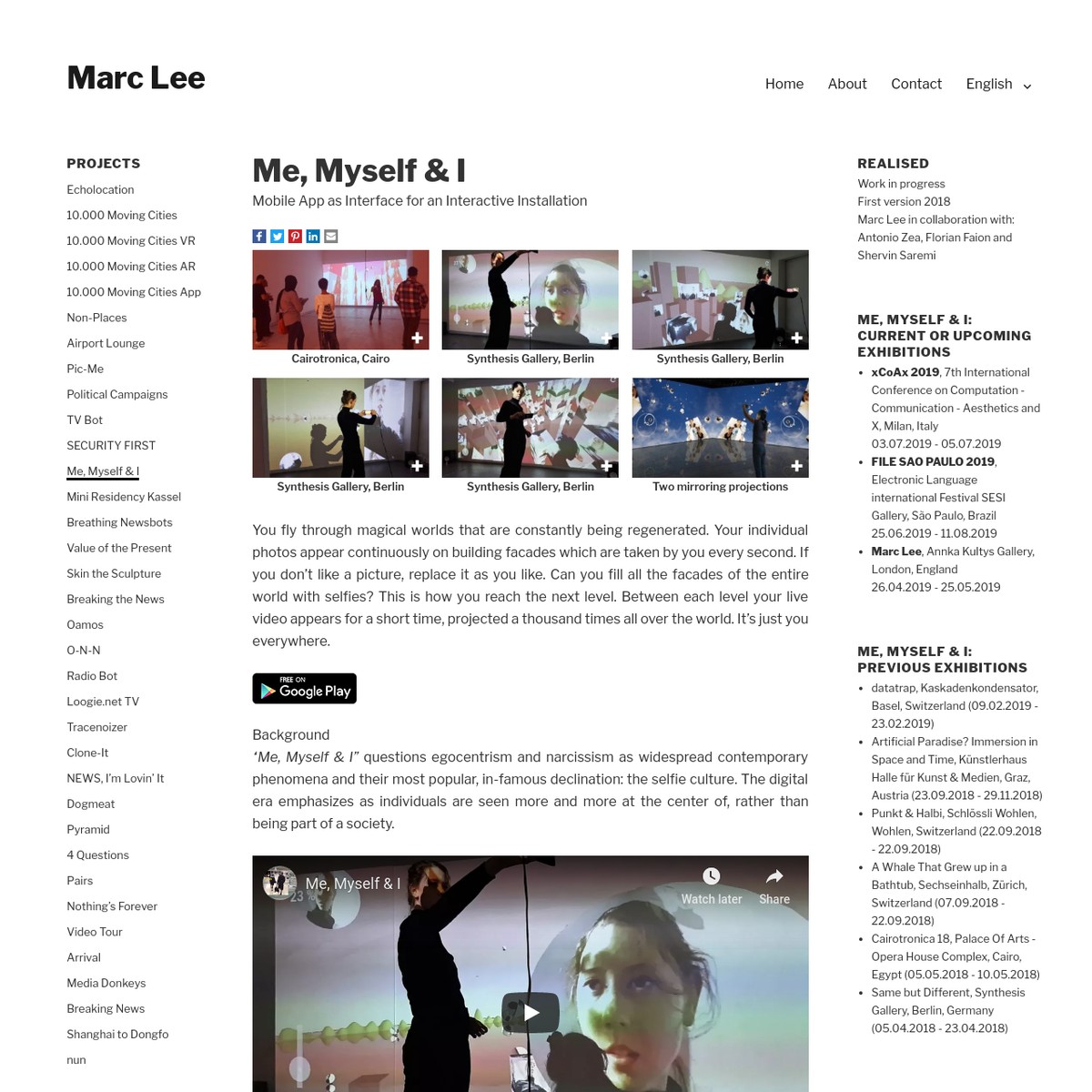 Me, Myself & I by artist Marc Lee — Are.na