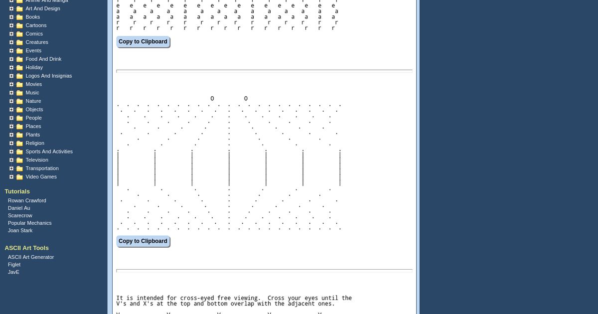 Christopher Johnson's ASCII Art Collection 2019 - Stereograms ...