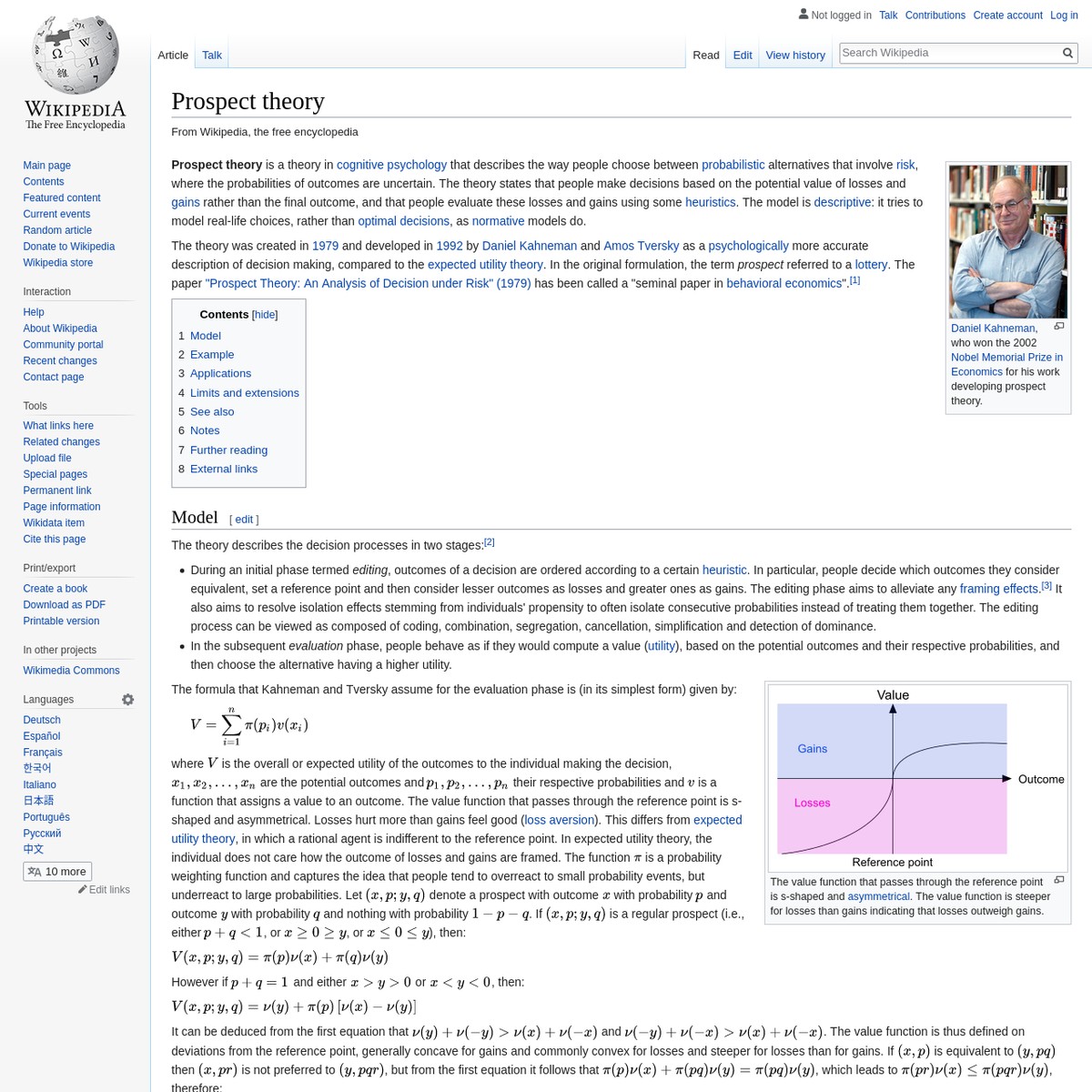 Prospect theory - Wikipedia — Are.na