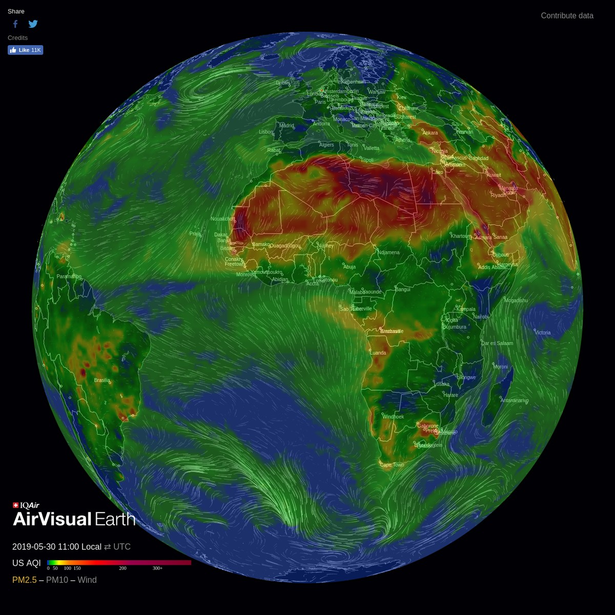 AirVisual Earth - 3D Real-time Air pollution map — Are.na