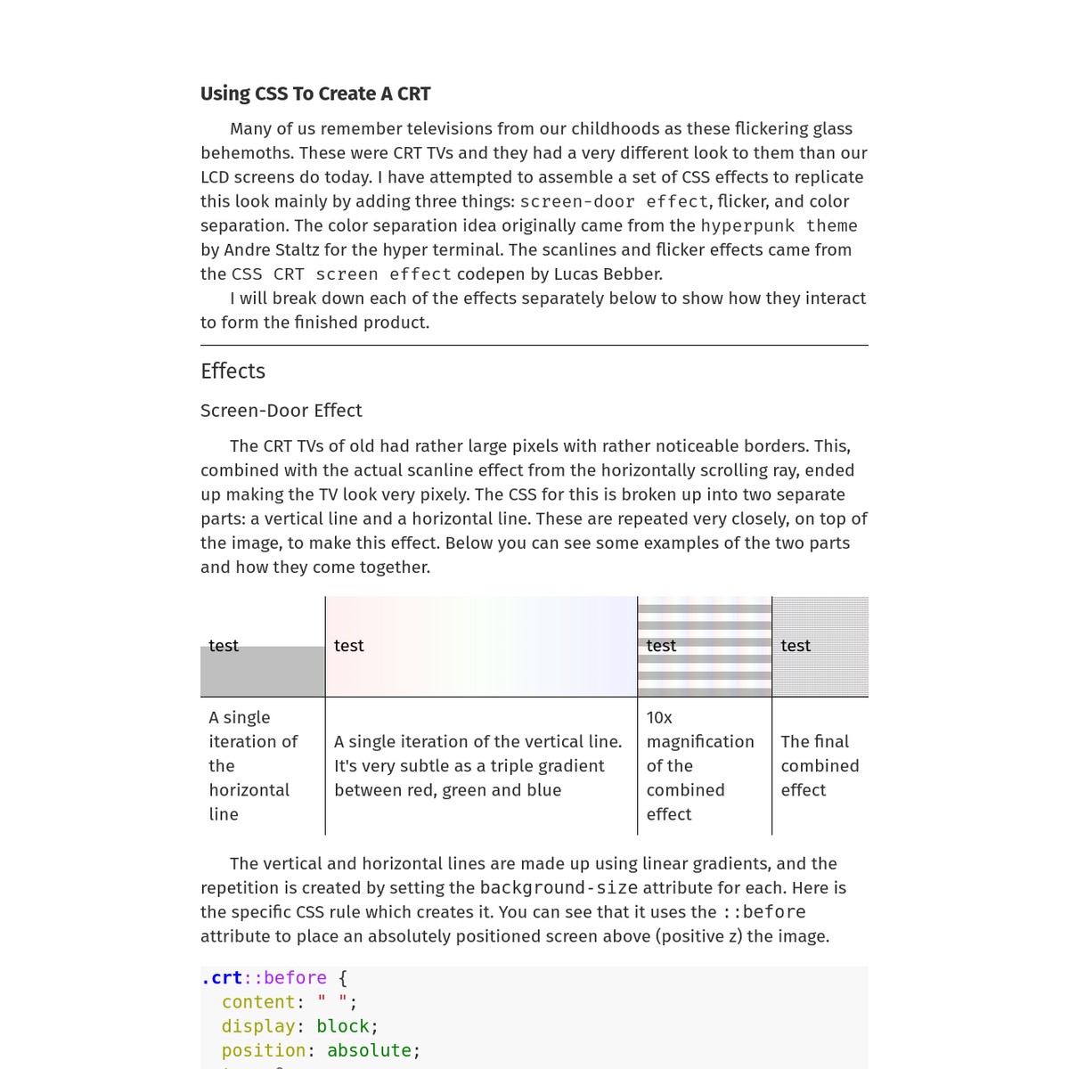 Using CSS to create a CRT — Are.na
