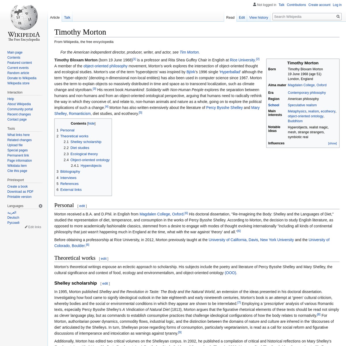 Timothy Morton — Are.na