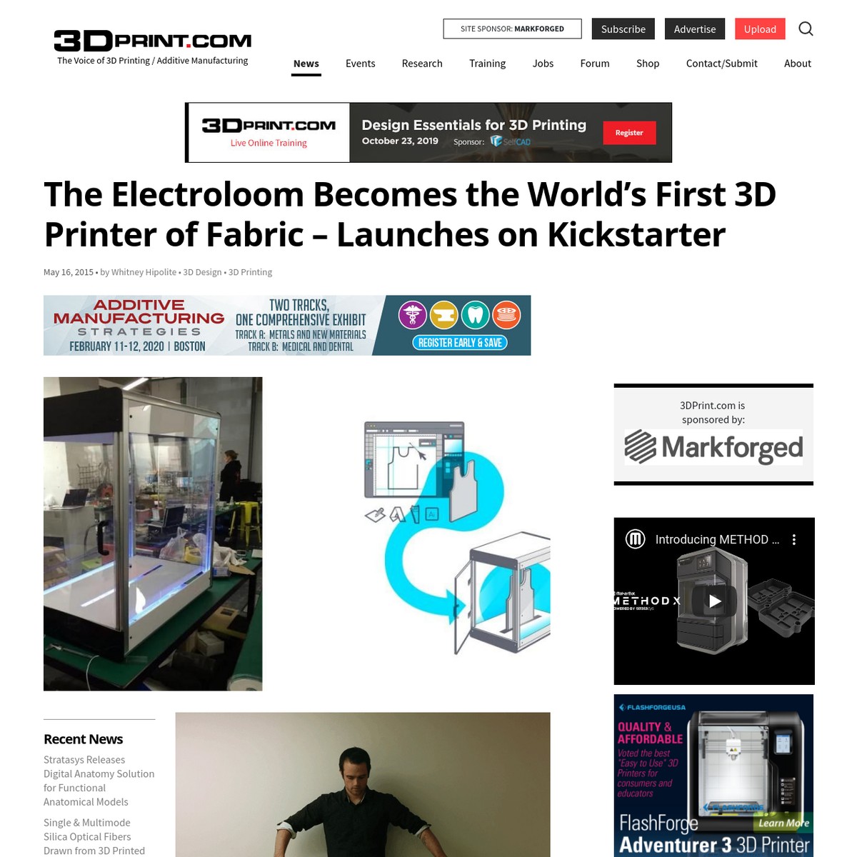 The Electroloom Becomes the World's First 3D Printer of Fabric ...