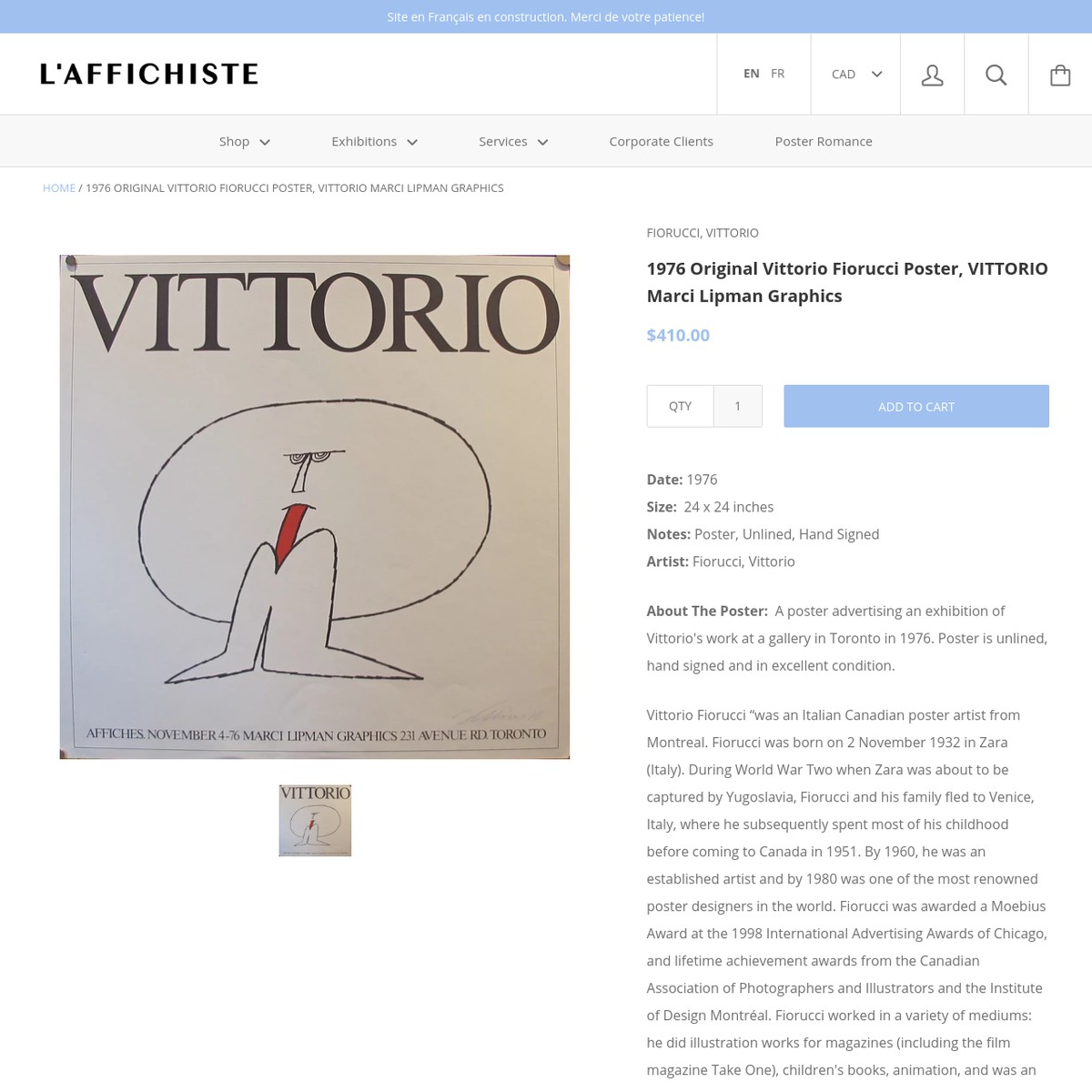 1976 Original Vittorio Fiorucci Poster, VITTORIO Marci Lipman Graphics ...