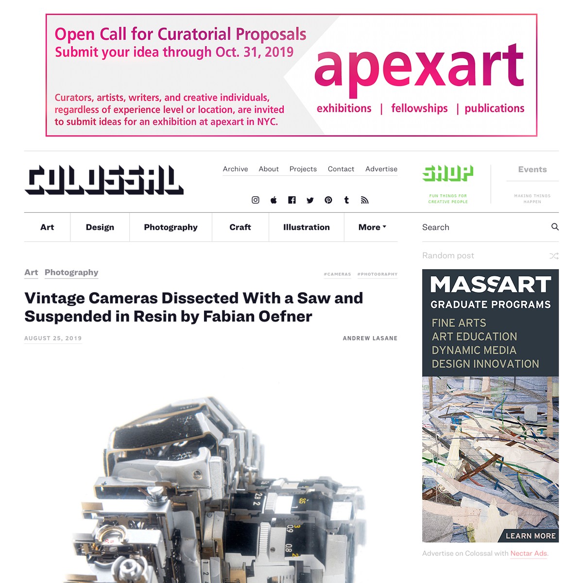 Vintage Cameras Dissected With a Saw and Suspended in Resin by Fabian ...