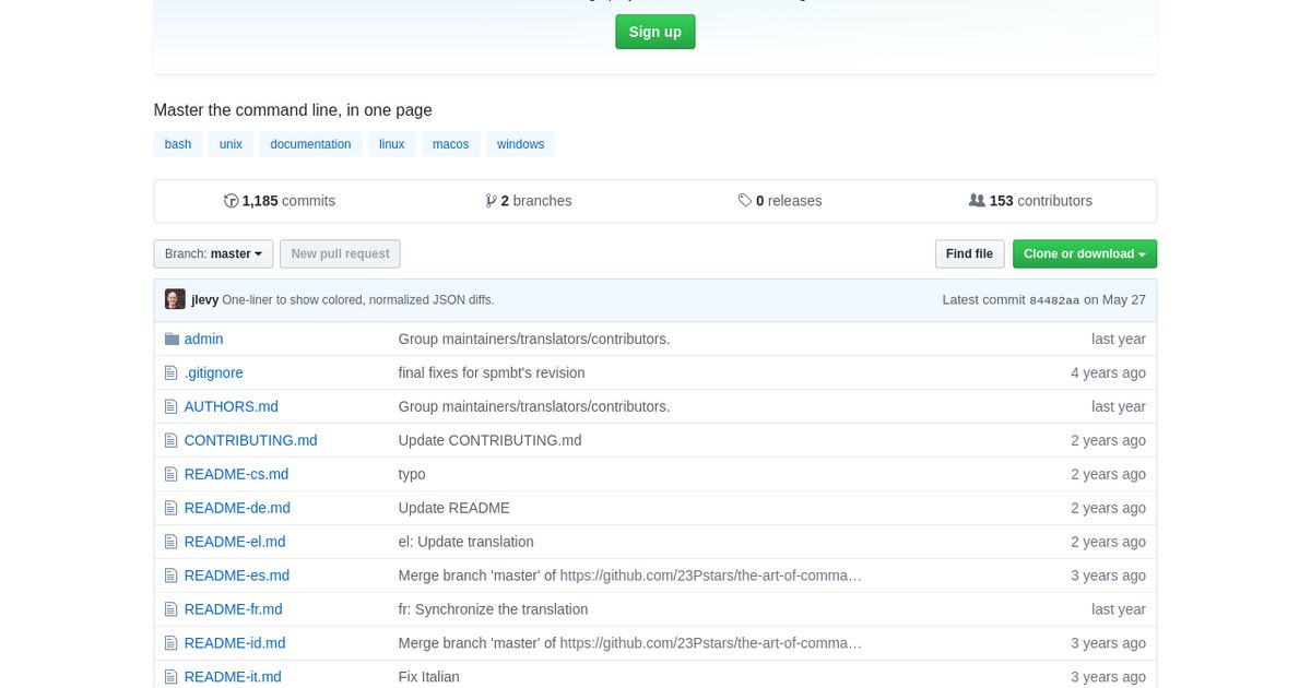 jlevy/the-art-of-command-line | Are.na