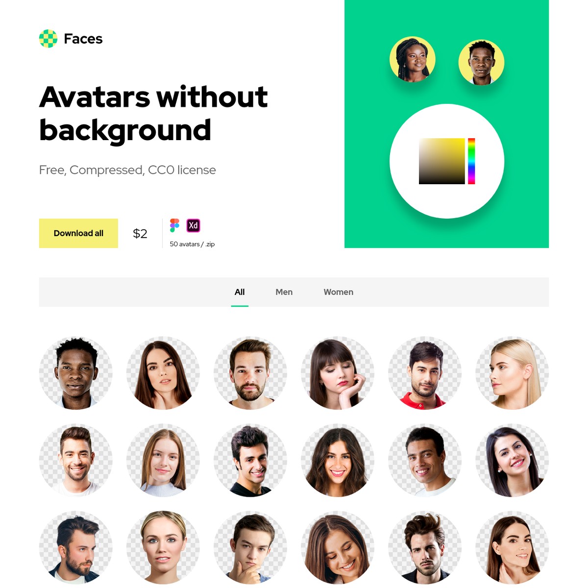Faces - Avatars without background — Are.na