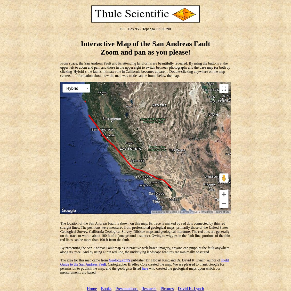 Interactive Map of the San Andreas Fault - Thule Scientific — Are.na
