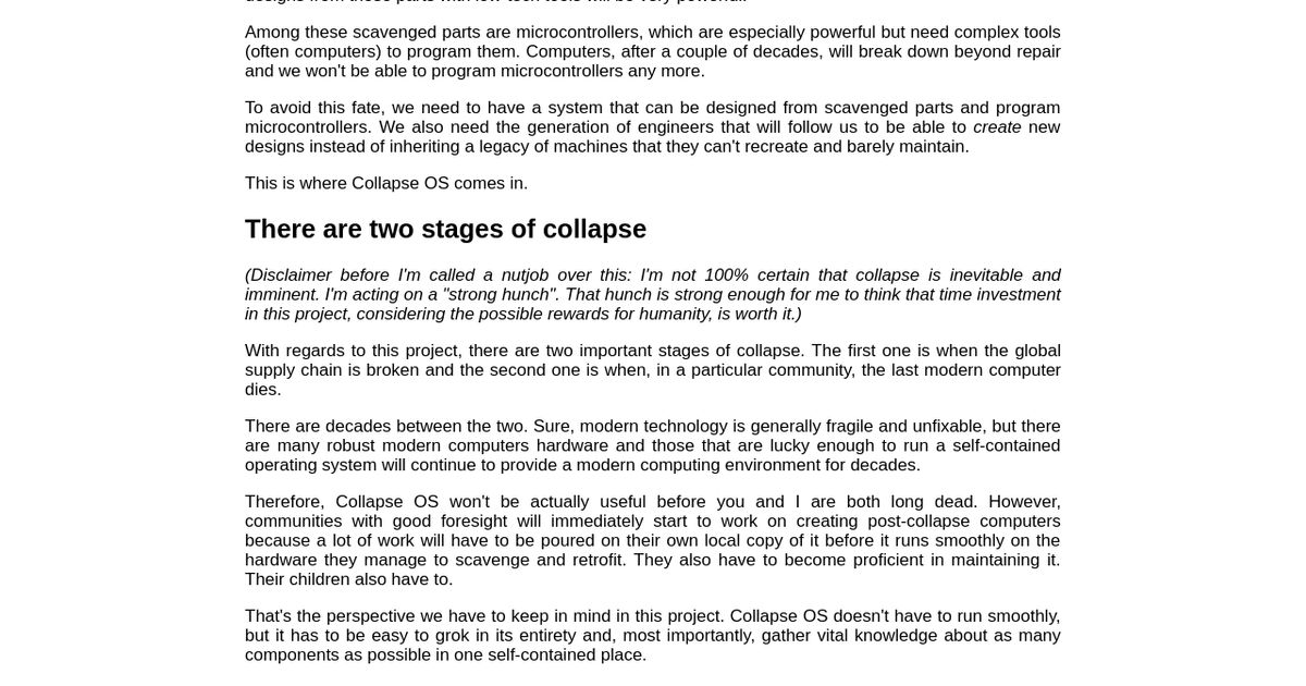 Collapse OS - Why? | Are.na