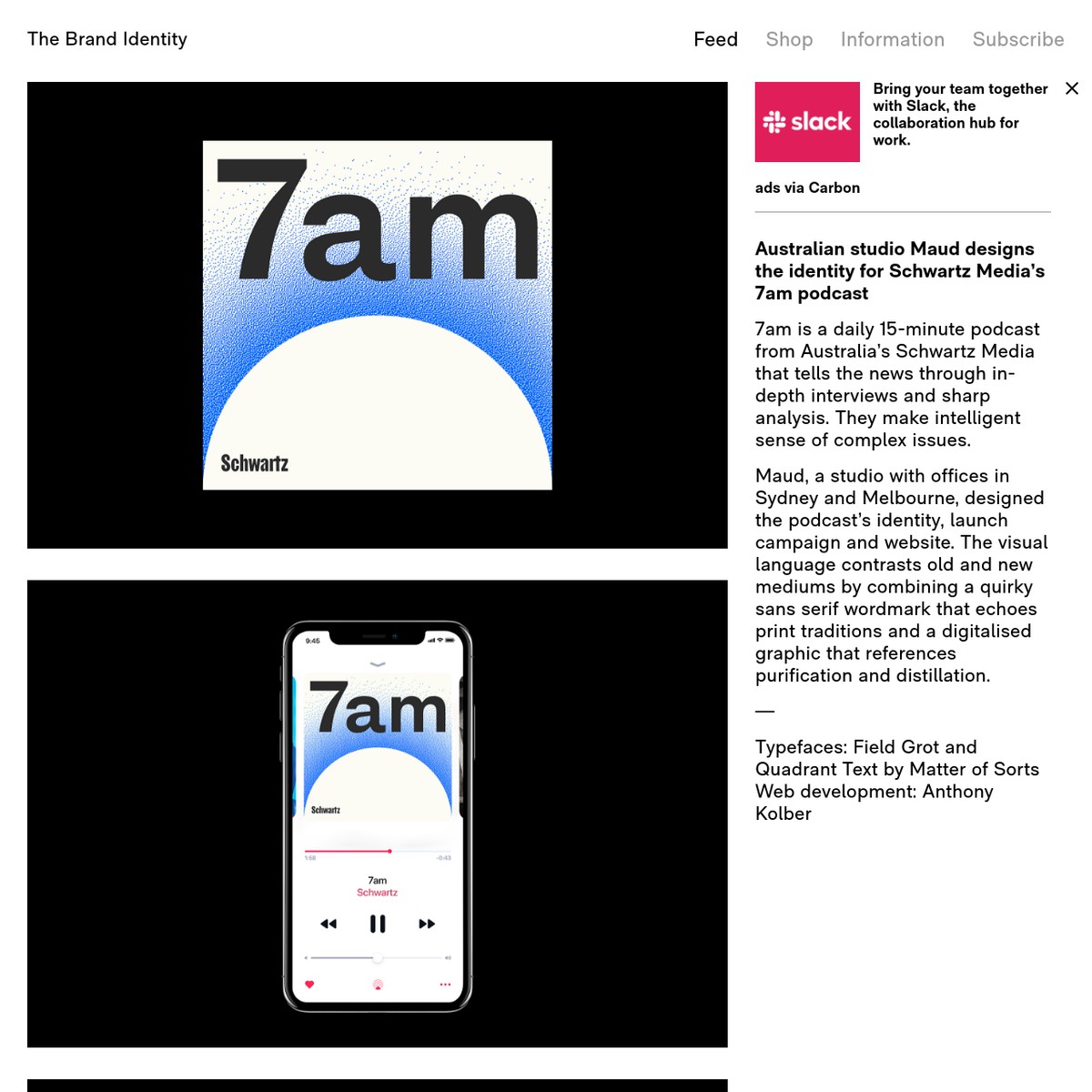 Australian studio Maud designs the identity for Schwartz Media's 7am ...