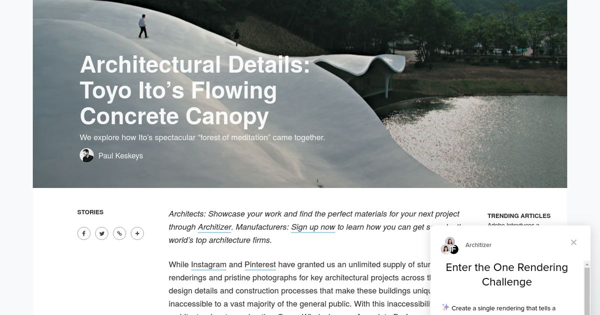 Architectural Details: Toyo Ito's Flowing Concrete Canopy - Architizer ...
