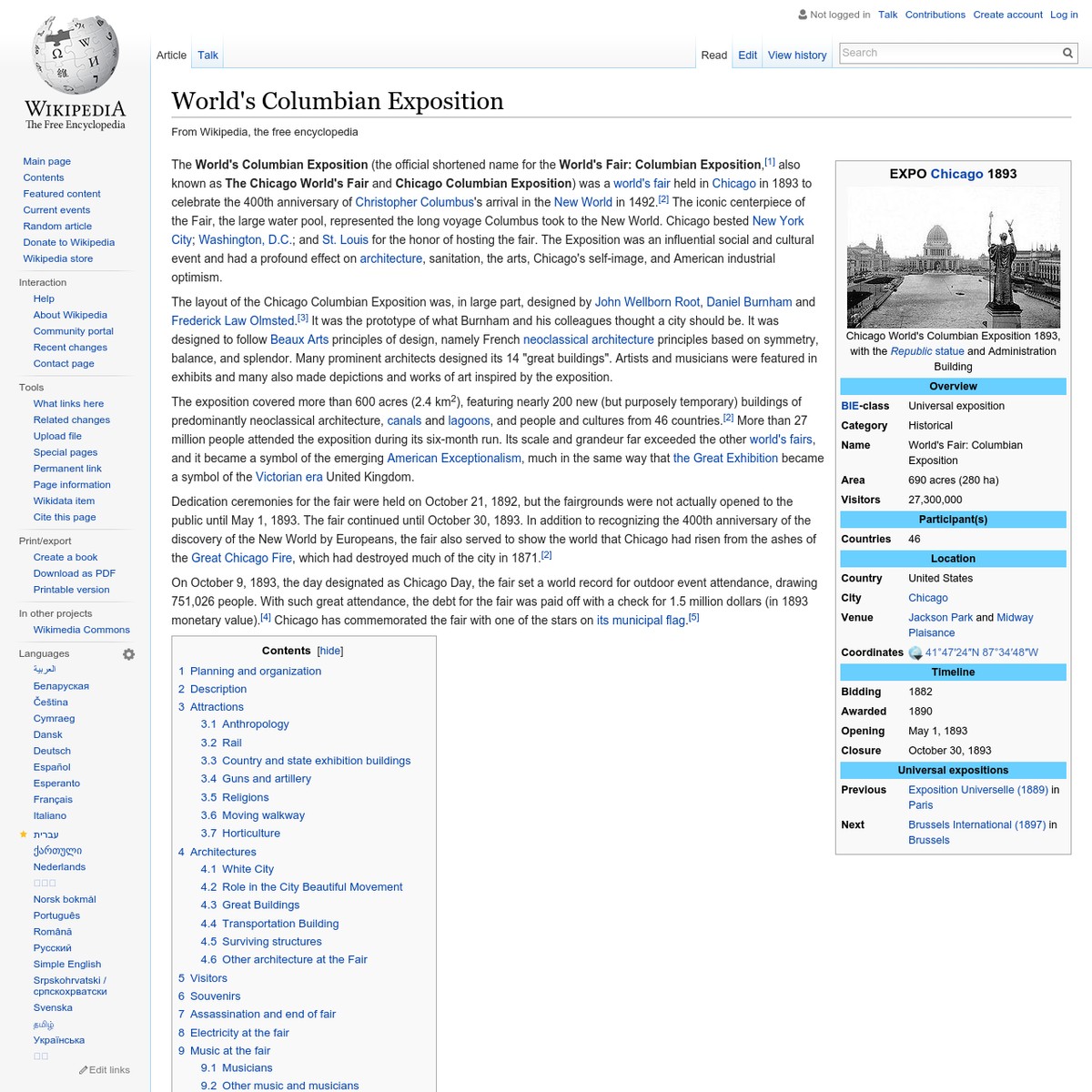 World's Columbian Exposition - Wikipedia, the free encyclopedia — Are.na