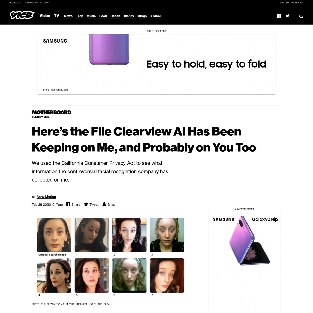 Here's the File Clearview AI Has Been Keeping on Me, and Probably on ...