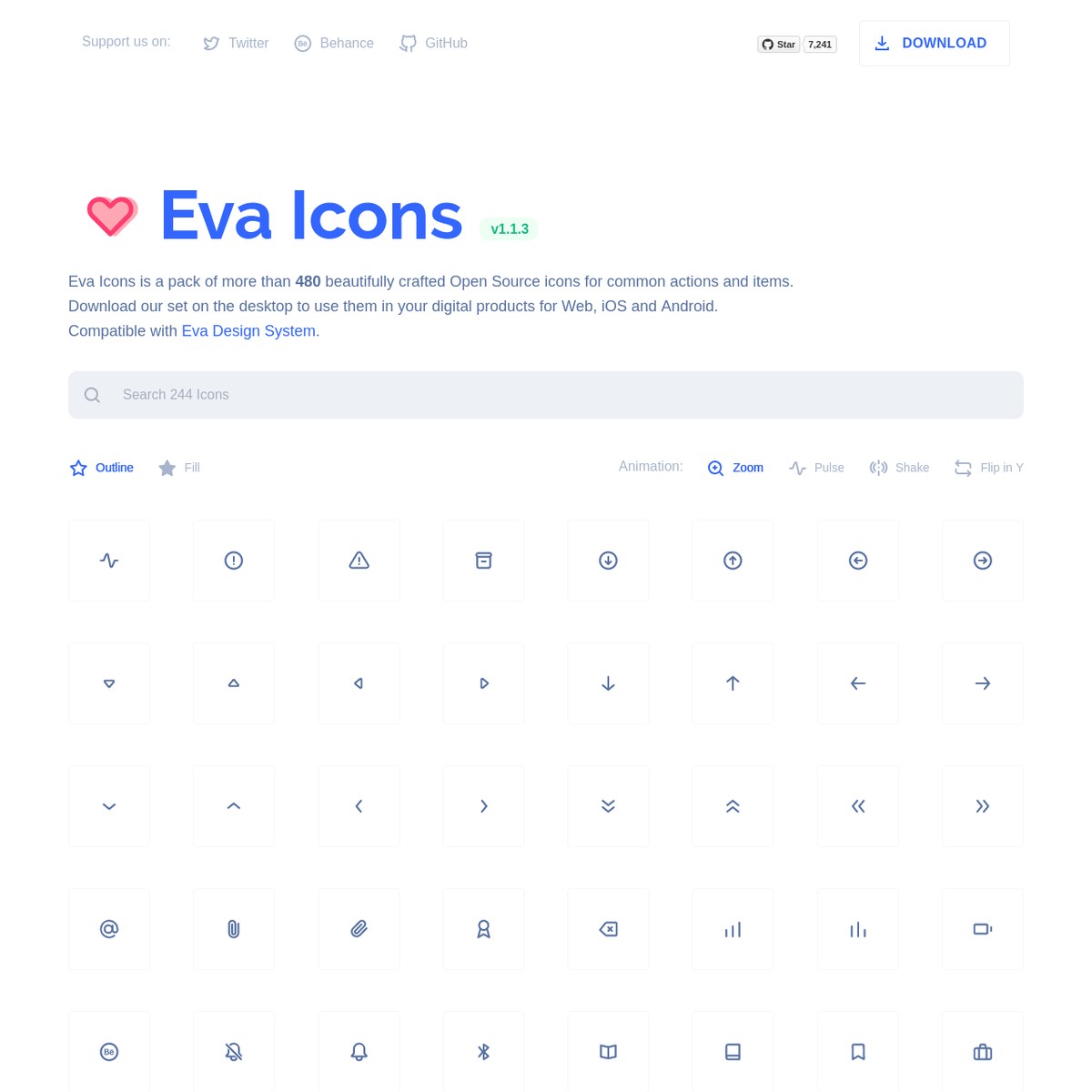 Eva Icons - beautifully crafted Open Source UI icons for common actions ...