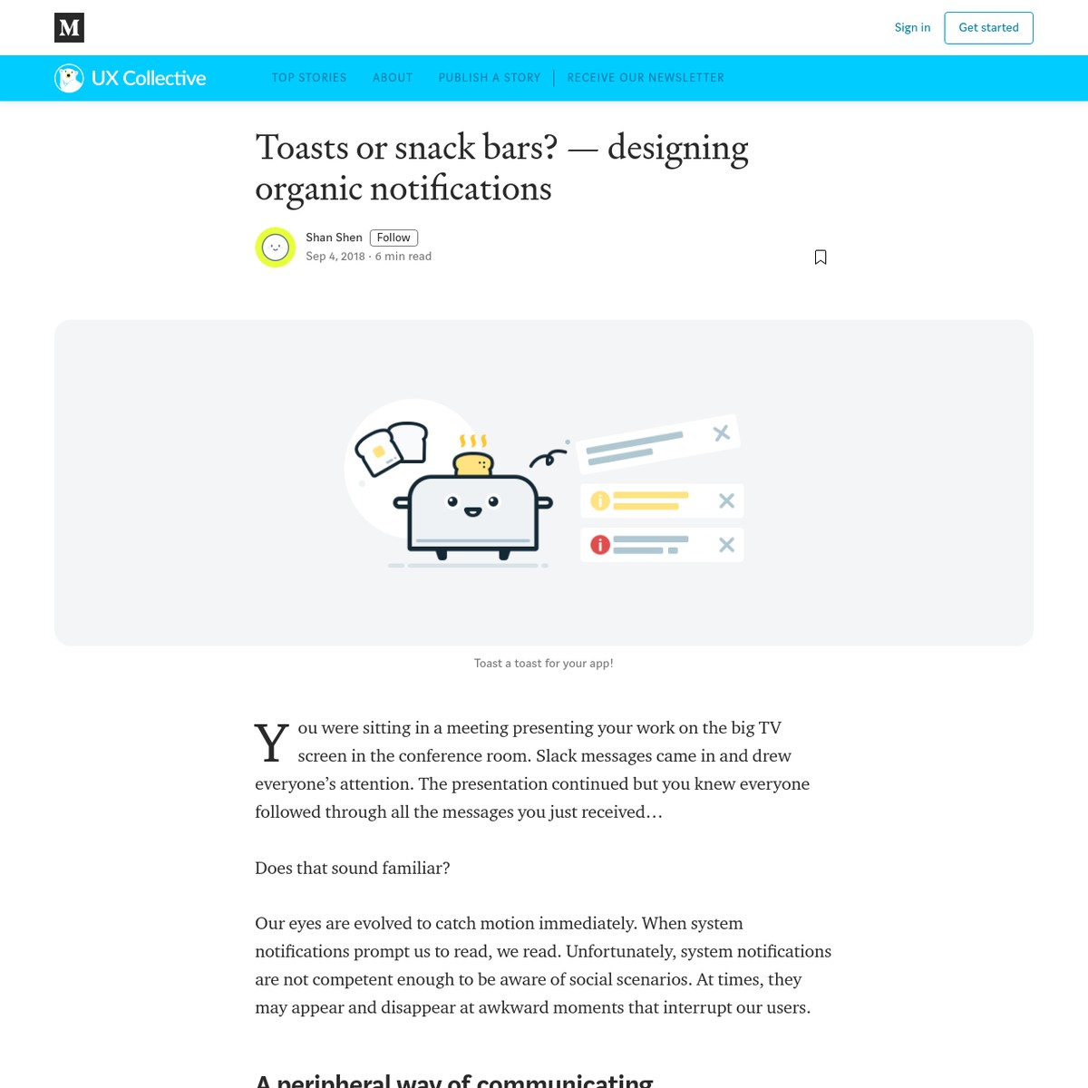 Toasts or snack bars? - designing organic notifications — Are.na