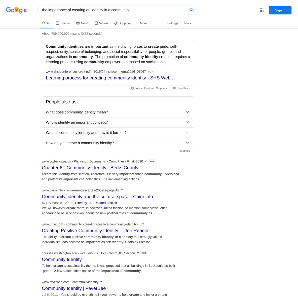 the importance of creating an identity in a community - Google Search ...