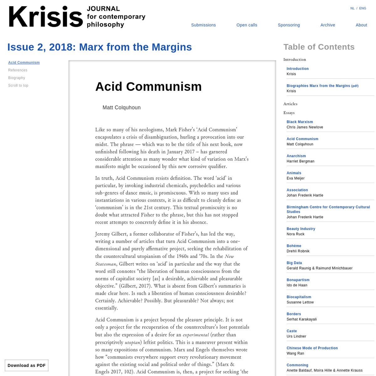 Acid Communism - Matt Colquhoun — Are.na