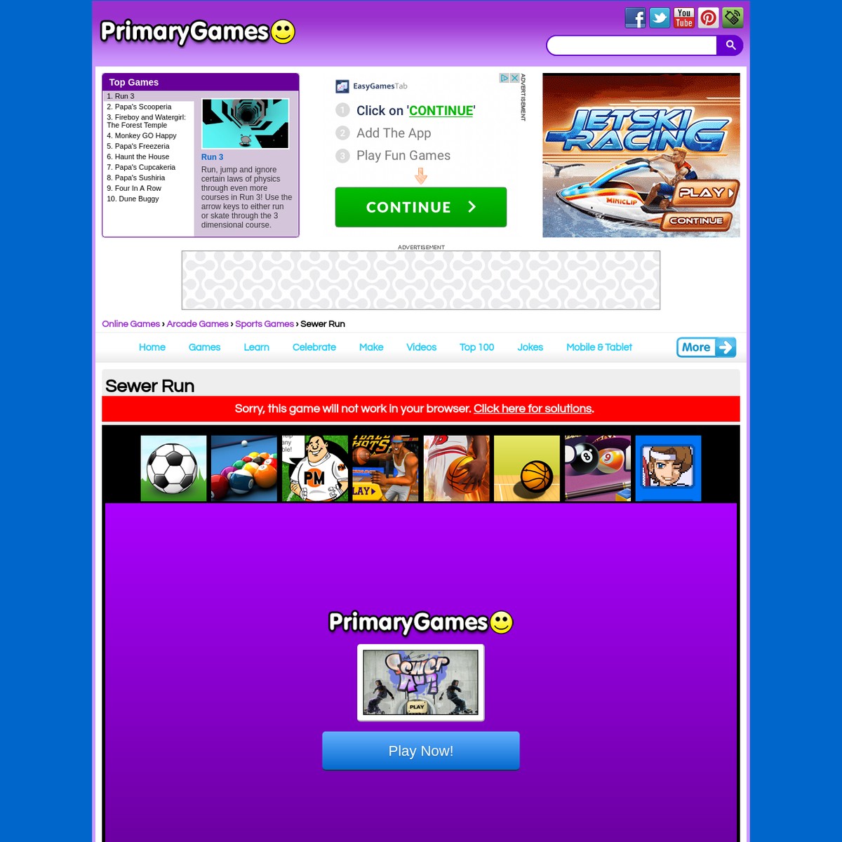 Sewer Run on PrimaryGames.com — Are.na