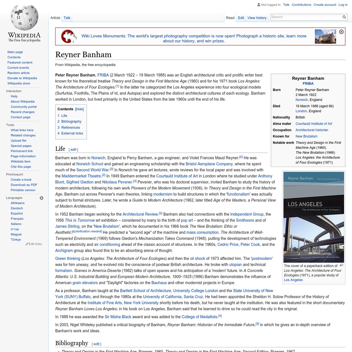Reyner Banham - Wikipedia, the free encyclopedia — Are.na