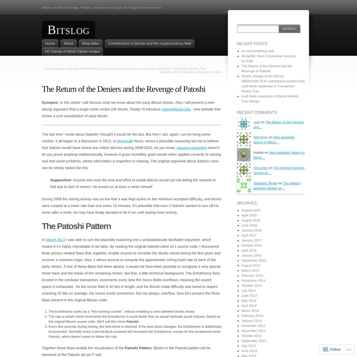 The Return of the Deniers and the Revenge of Patoshi — Are.na