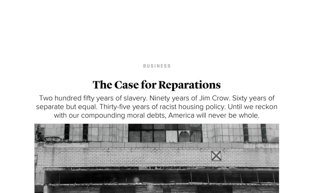 The Case for Reparations | Are.na