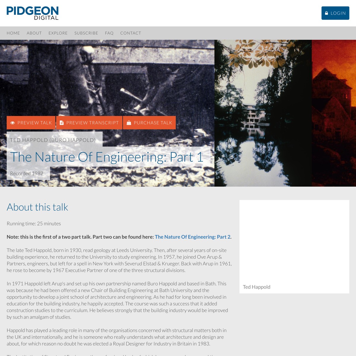 The Nature Of Engineering: Part 1 | Ted Happold | Pidgeon Digital — Are.na