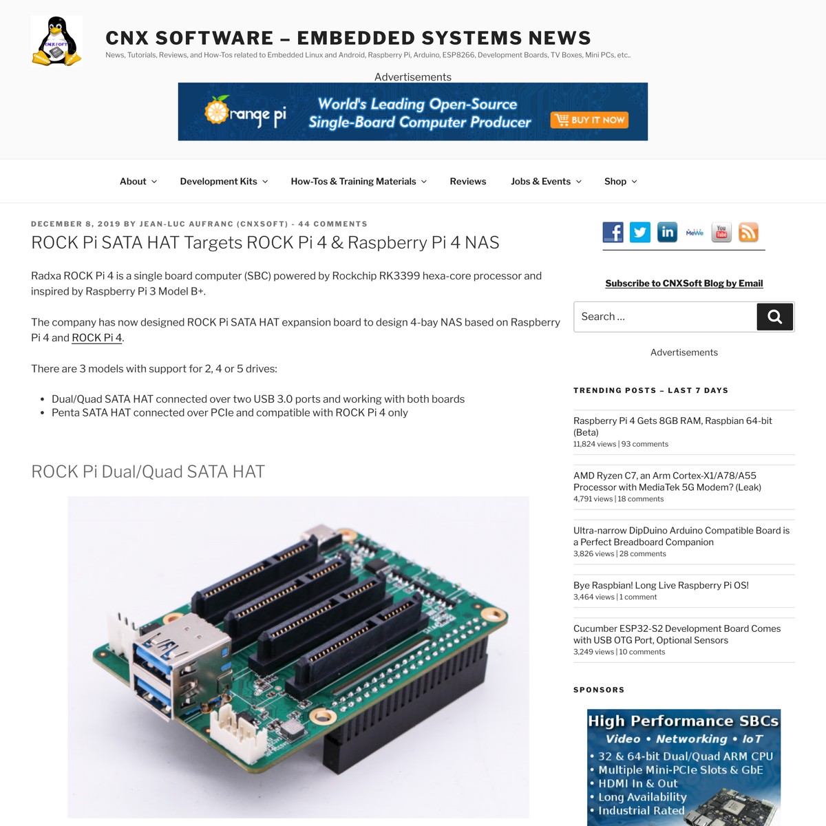 ROCK Pi SATA HAT Targets ROCK Pi 4 & Raspberry Pi 4 NAS — Are.na