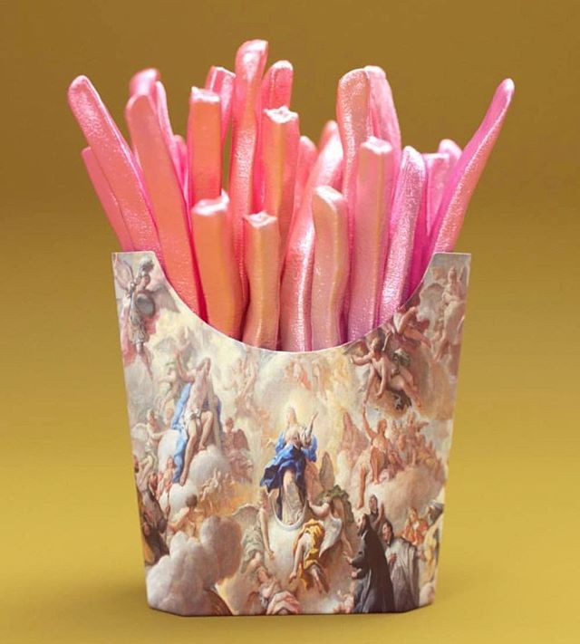 Pink fries // by @dovneon 💗 #renaissance #pinklife #digital #digitalart ...