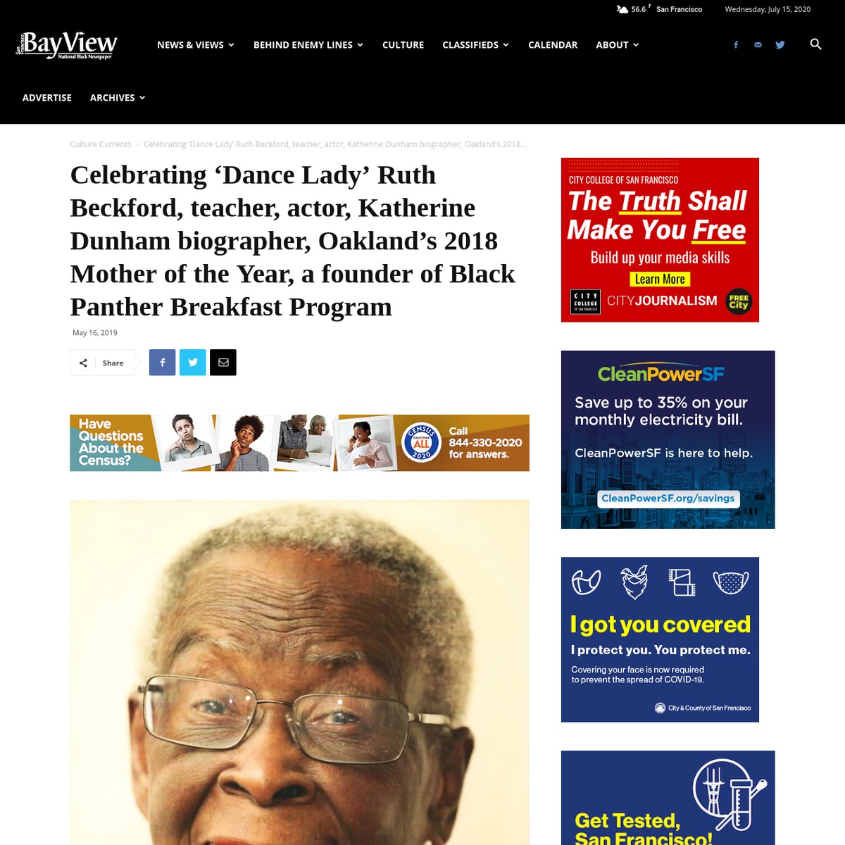 Celebrating 'Dance Lady' Ruth Beckford, teacher, actor, Katherine ...