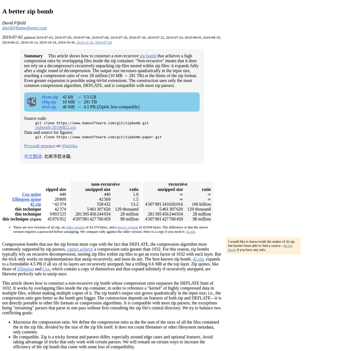 A better zip bomb — Are.na