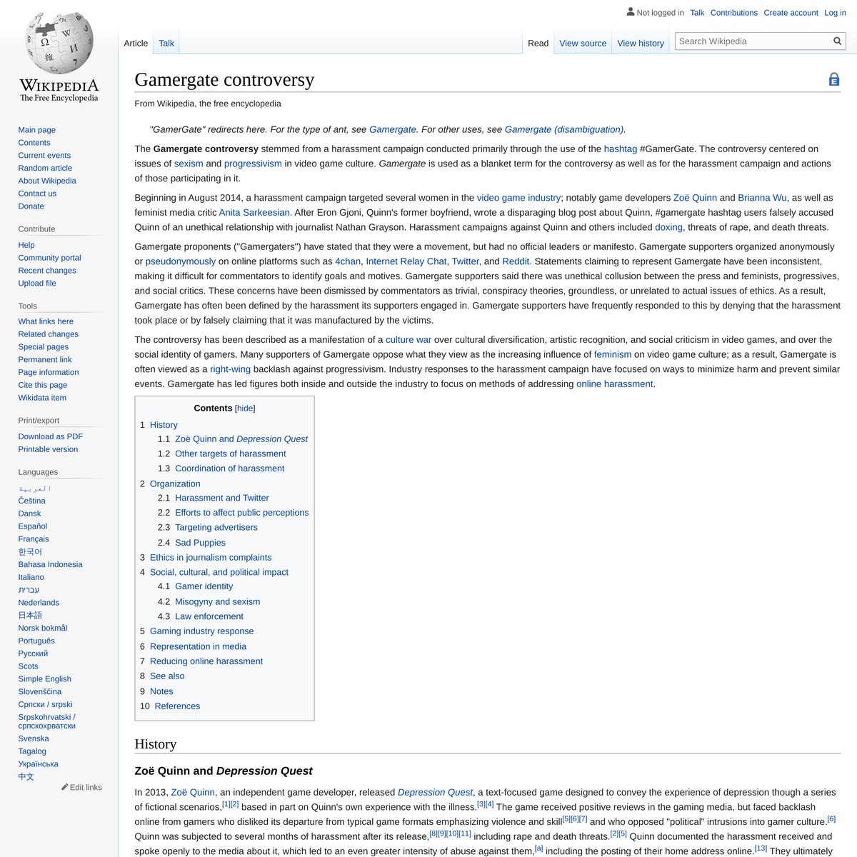 Gamergate controversy - Wikipedia — Are.na