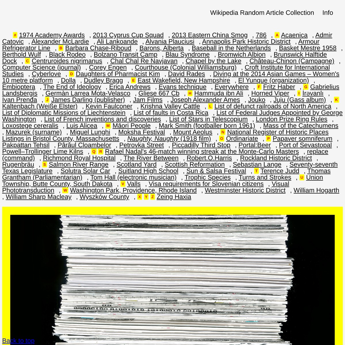 Wikipedia Random Article Collection — Are.na