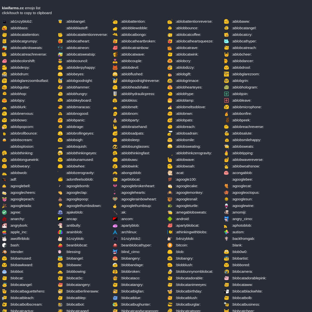 Custom emoji list for kiwifarms.cc — Are.na
