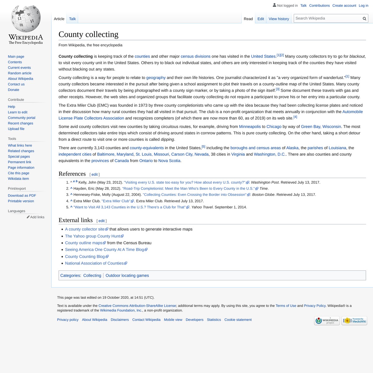 County collecting - Wikipedia — Are.na