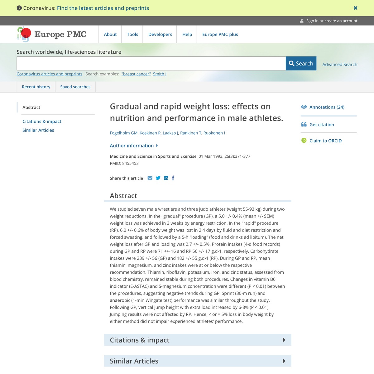 Gradual and rapid weight loss: effects on nutrition and performance in ...