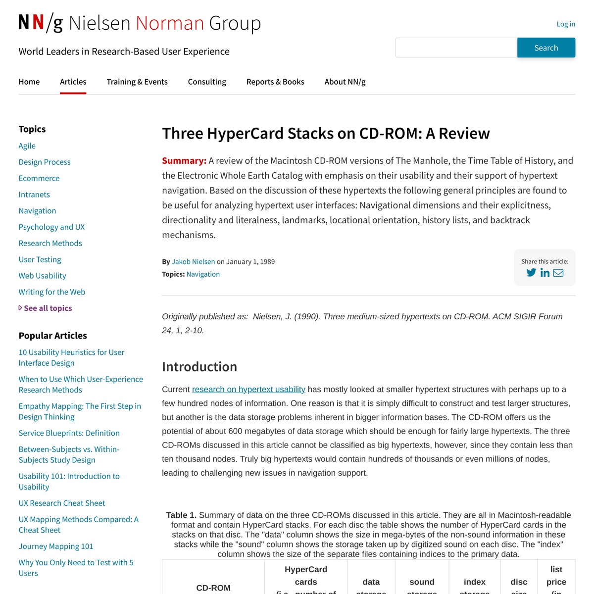 Three Large HyperCard Stacks: A 1989 Review: Article by Jakob Nielsen ...