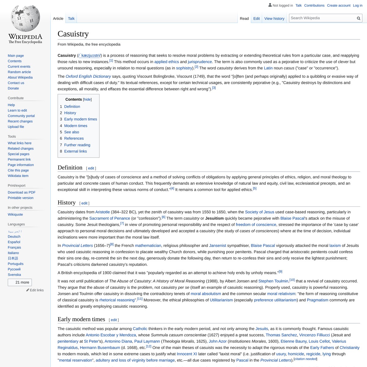 Casuistry - Wikipedia — Are.na