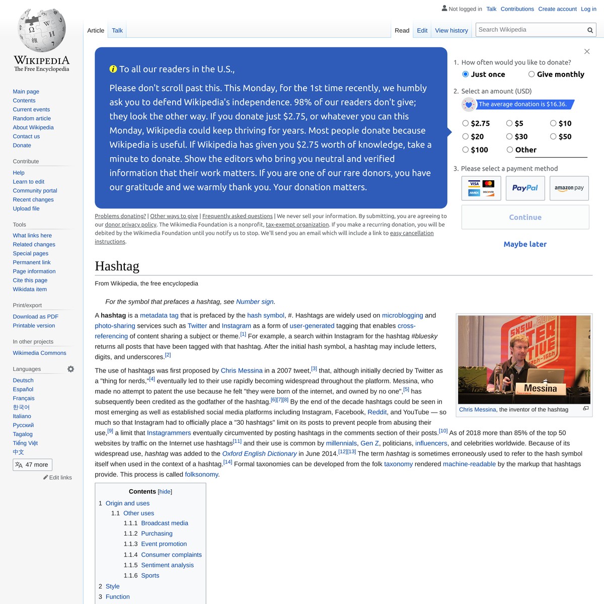 Hashtag - Wikipedia — Are.na