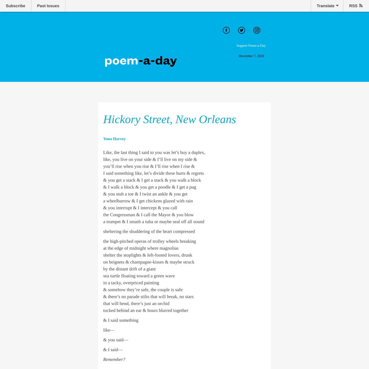 “Hickory Street, New Orleans” by Yona Harvey — Are.na