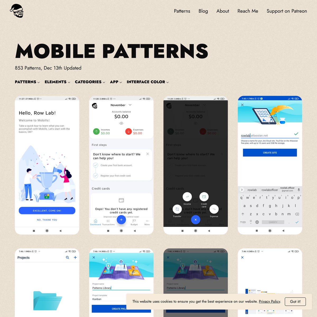 Mobile Patterns ∙ Rowlab – Learn Product Mobile Patterns — Are.na