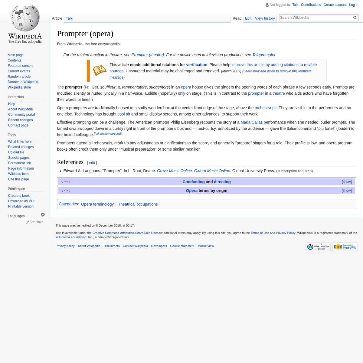 Prompter (opera) - Wikipedia — Are.na