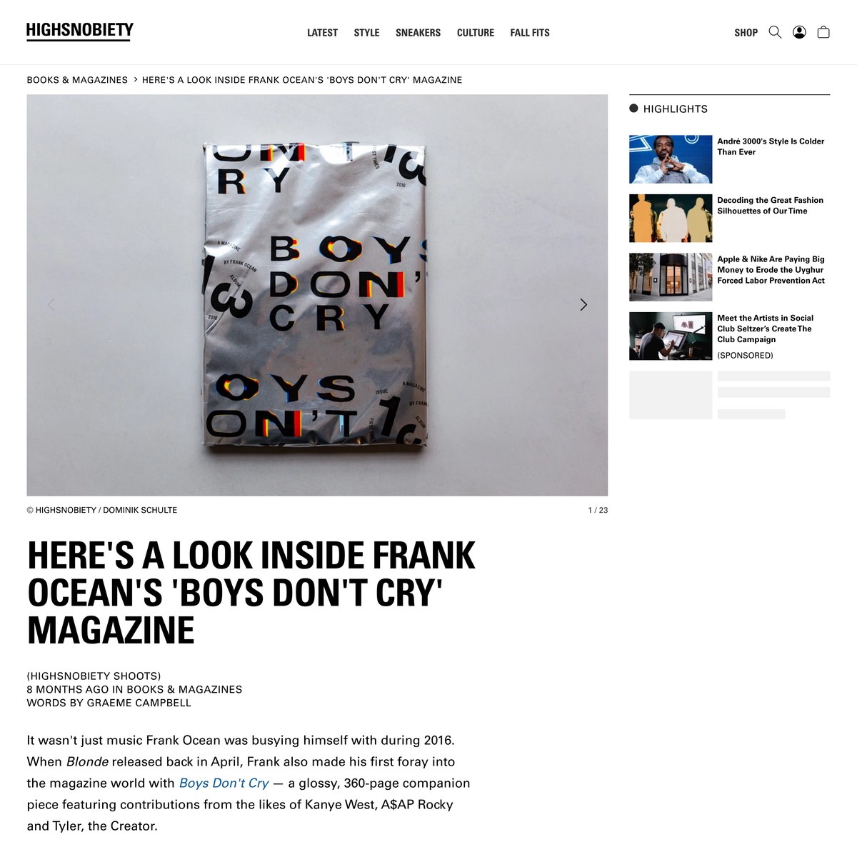 Here’s a Look Inside Frank Ocean’s ‘Boys Don’t Cry’ Magazine — Are.na