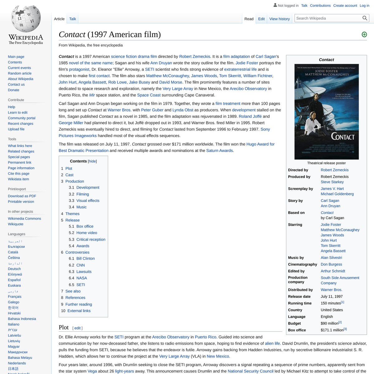 Contact (1997 American film) - Wikipedia — Are.na