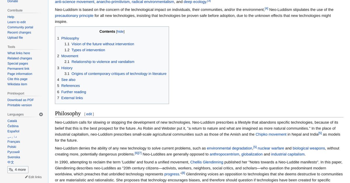 Neo-Luddism - Wikipedia | Are.na