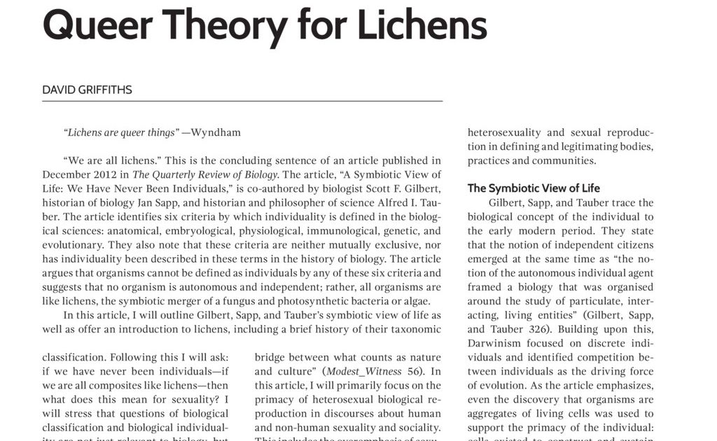 Queer Theory for Lichens - DAVID GRIFFITHS | Are.na