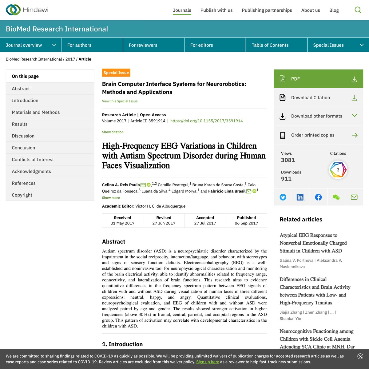 High-Frequency EEG Variations in Children with Autism Spectrum Disorder ...
