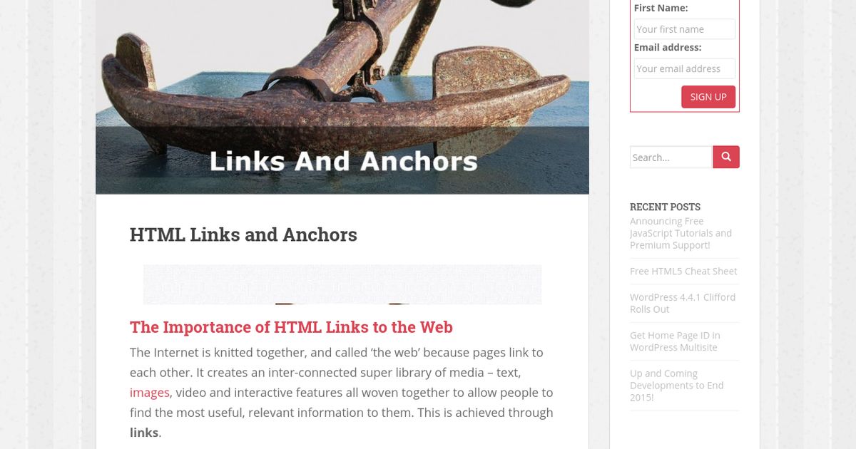 HTML Links and Anchors - HTML5 Tutorial | Are.na