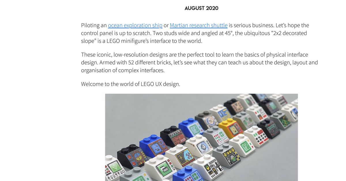 The UX of LEGO Interface Panels – George Cave | Are.na