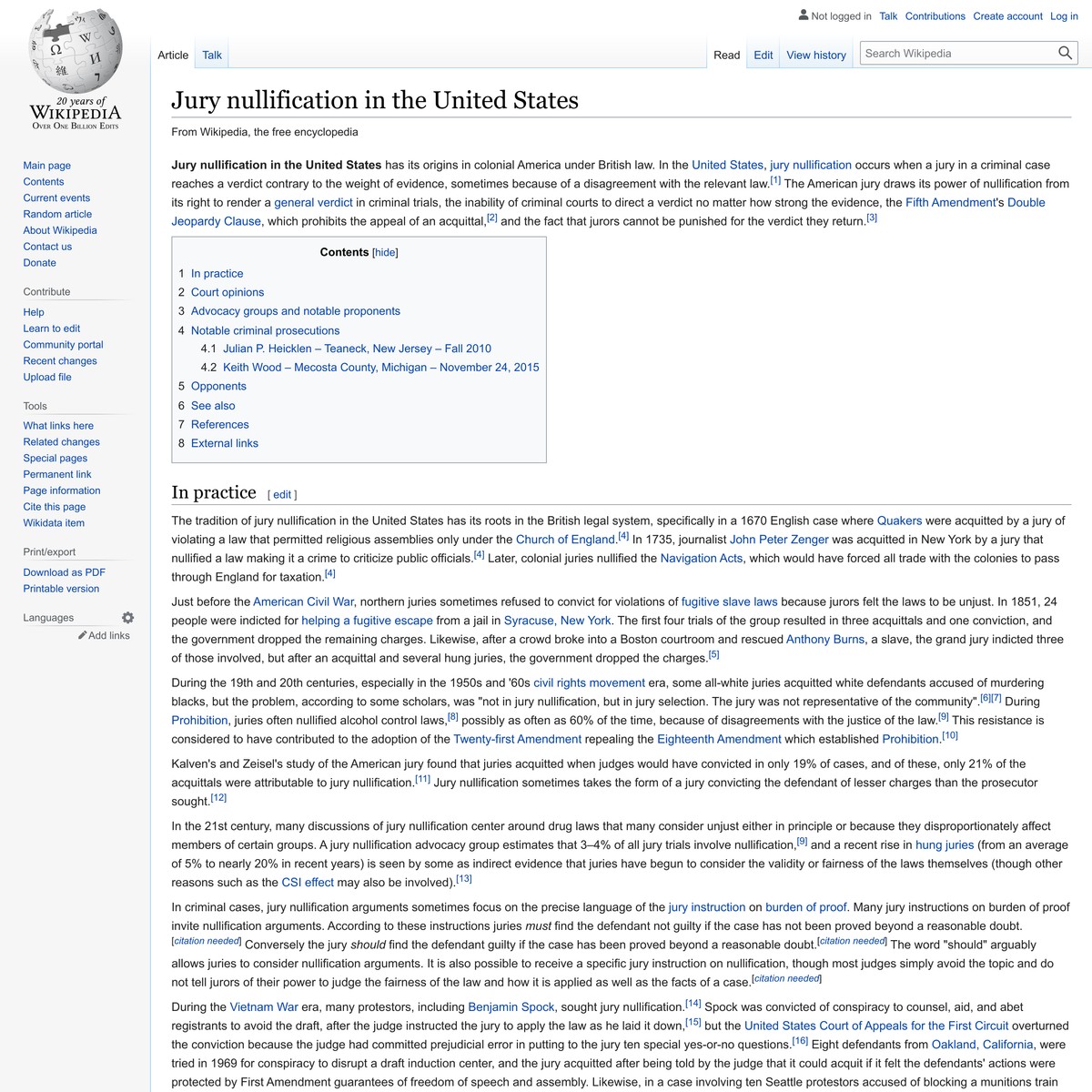 Jury nullification in the United States - Wikipedia — Are.na